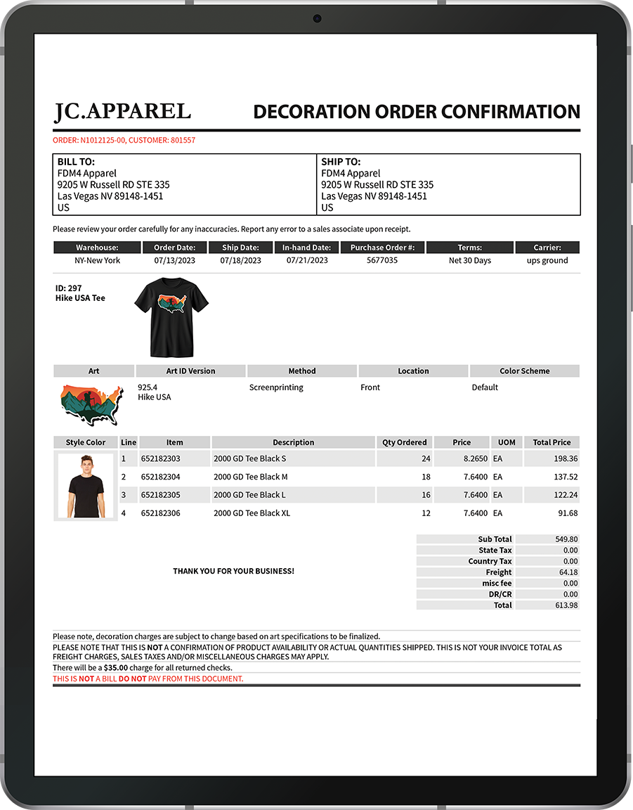 ERP Decoration For Apparel | Order Entry & Management | FDM4