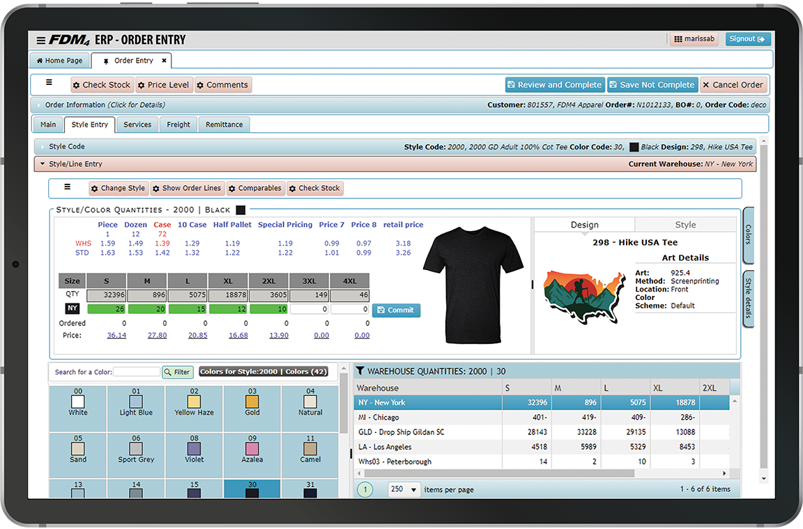 ERP Decoration For Apparel | Order Entry & Management | FDM4